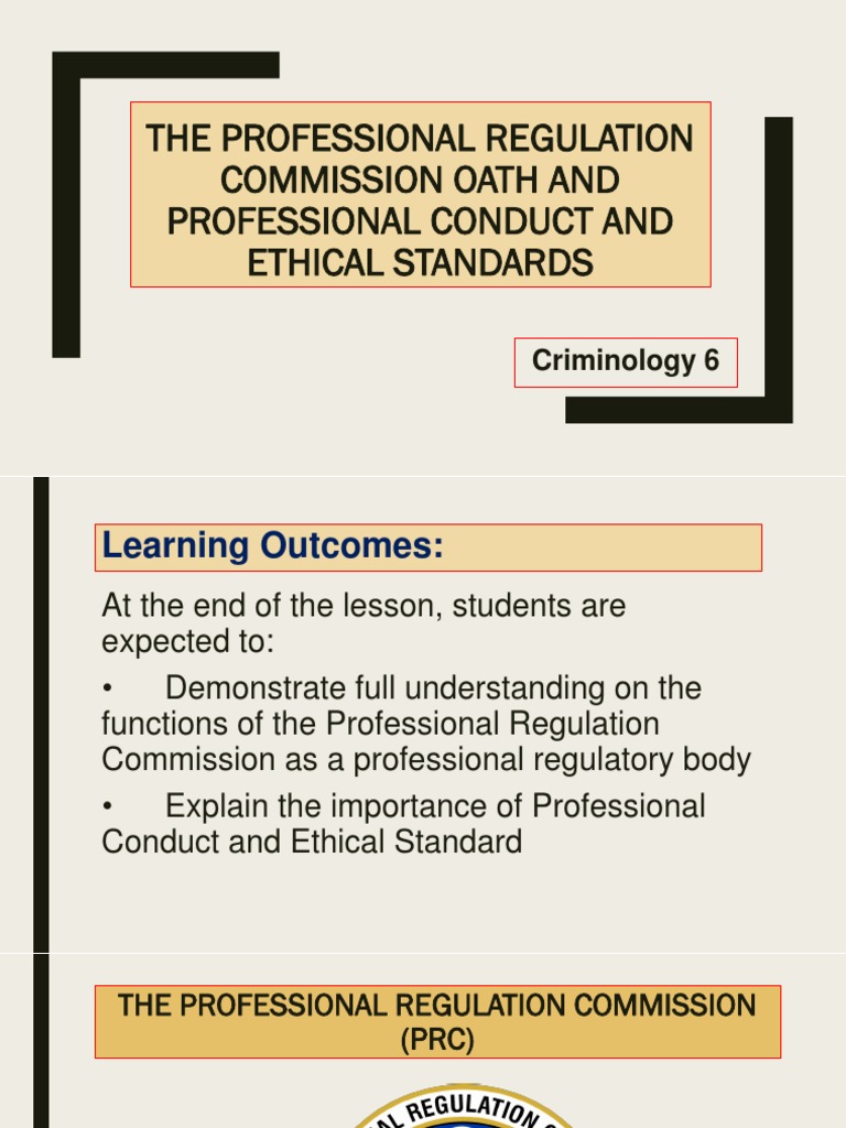 Understanding Professional Regulation: The Functions of the PRC and ...