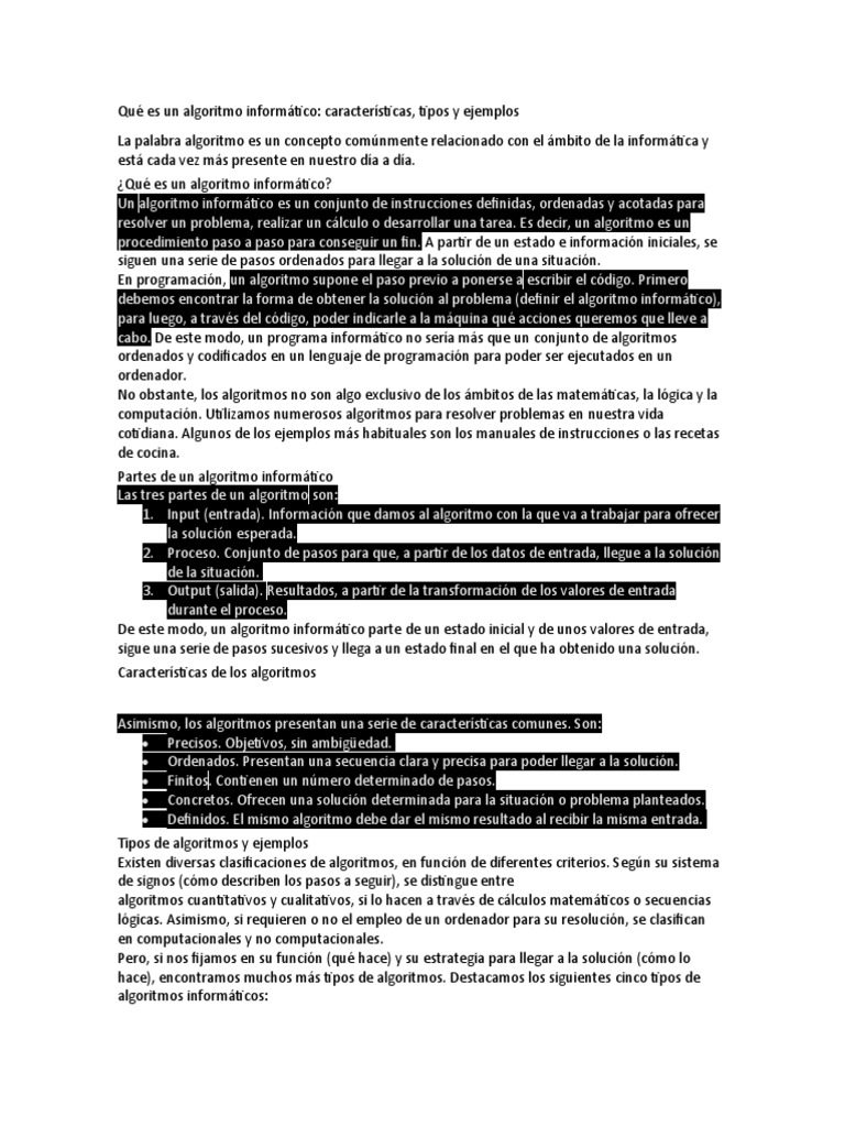 Qué Es Un Algoritmo Informático | Descargar gratis PDF | Algoritmos ...