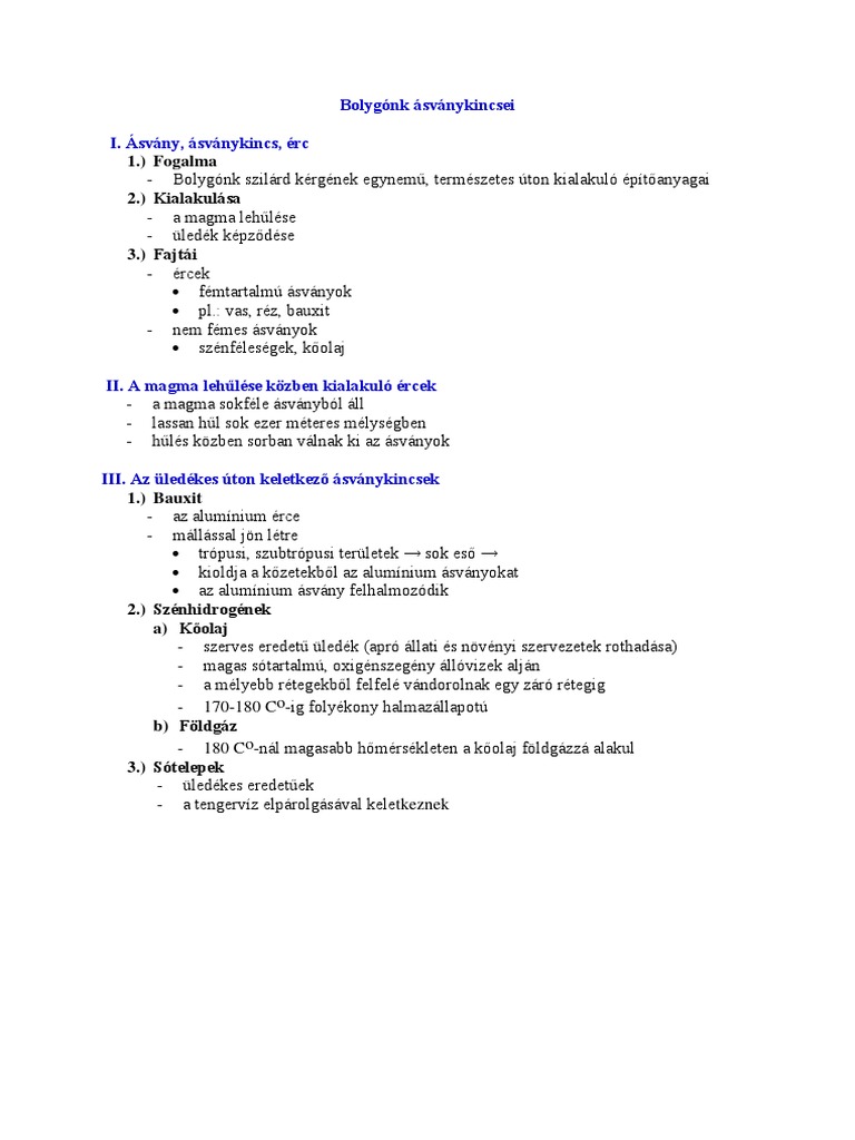 015 Bolygónk-Ásványkincsei | PDF