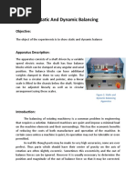 Lab Report - Static and Dynamic Balancing PDF | PDF