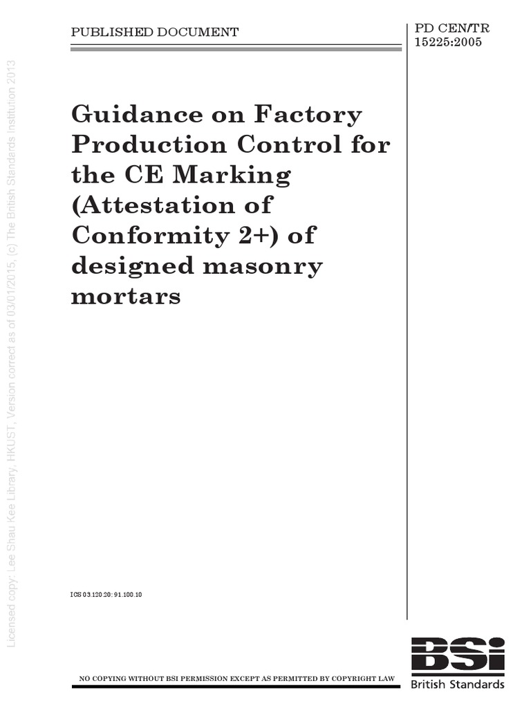 Guidance On Factory Production Control For The CE Marking (Attestation ...