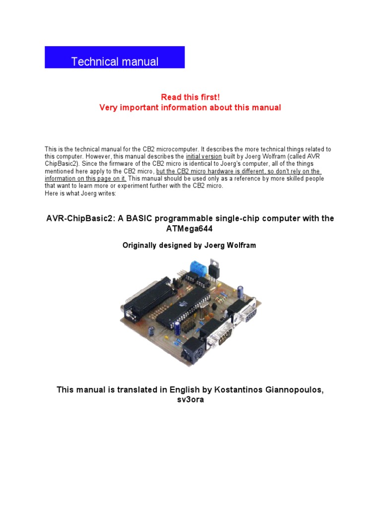 CB2 Microcomputer Technical Manual | PDF | Printed Circuit Board | Pixel