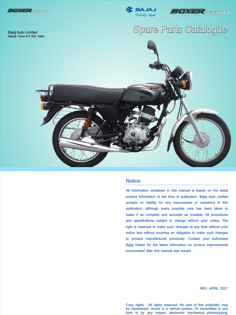 Bajaj Boxer BM 100 ES Spare Parts Catalogue | PDF | Clutch ...