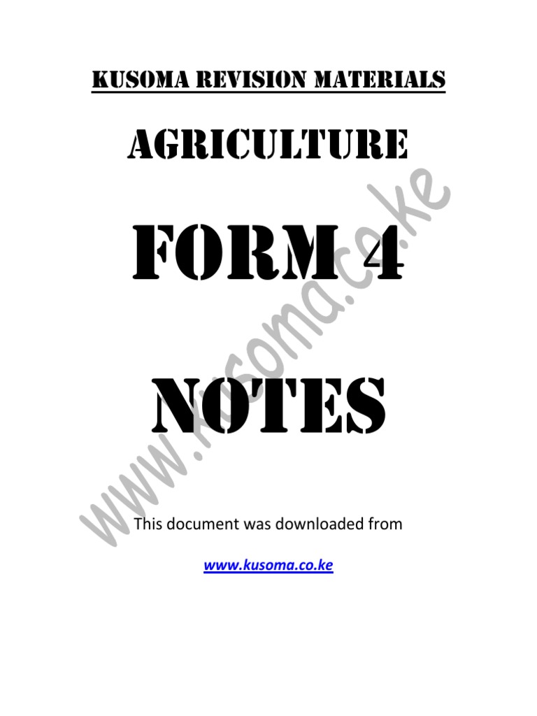 Agriculture Form 4 Notes | PDF | Internal Combustion Engine | Piston