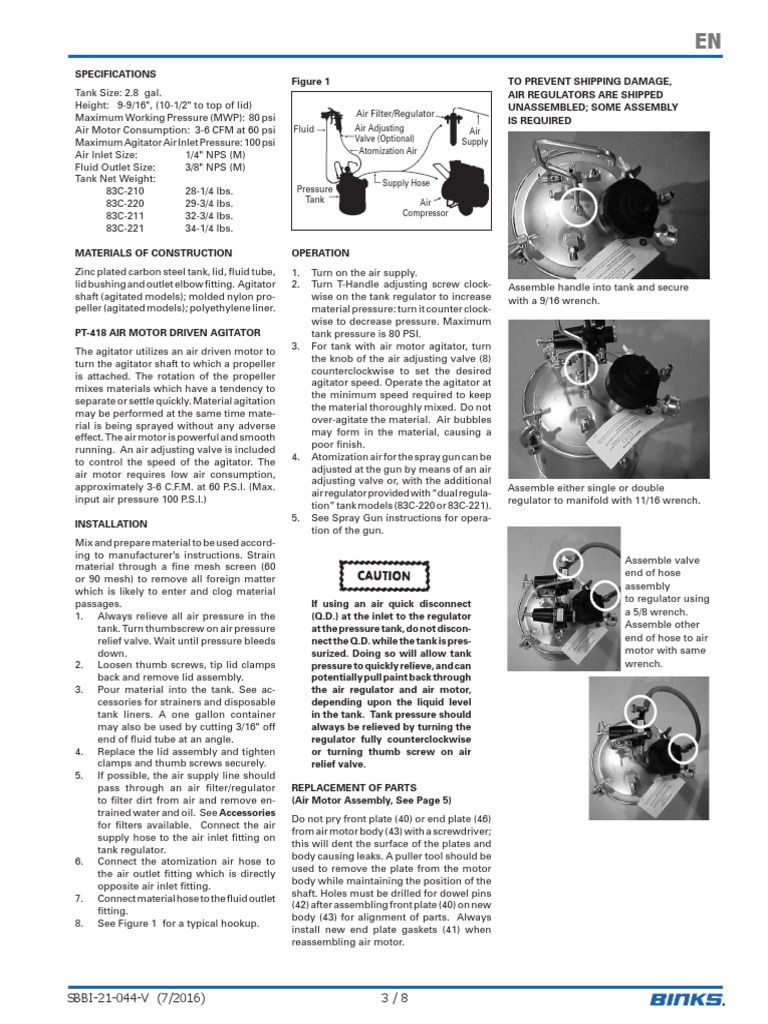 Tanques Serie 83C Binks | PDF | Valve | Propeller