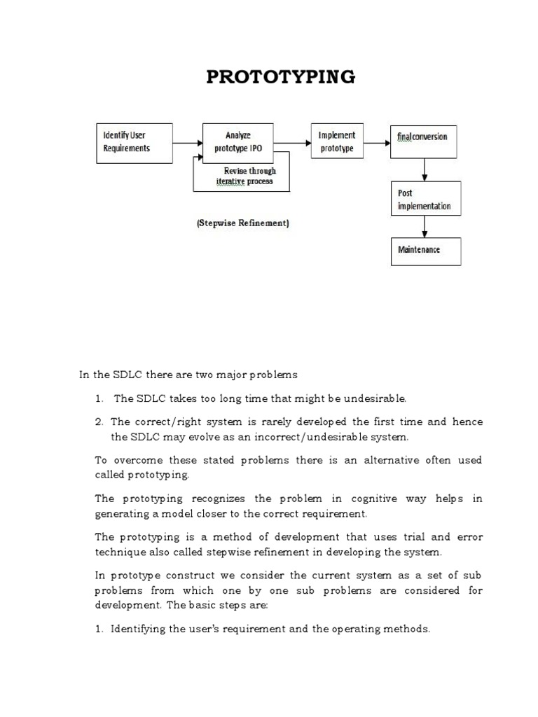 PROTOTYPING - SAD (Unit-2) - BCA5 | PDF | System | Prototype