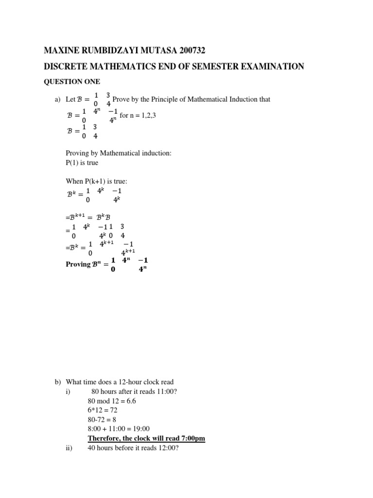 Discrete Mathematics Assignment | PDF | Functions And Mappings ...