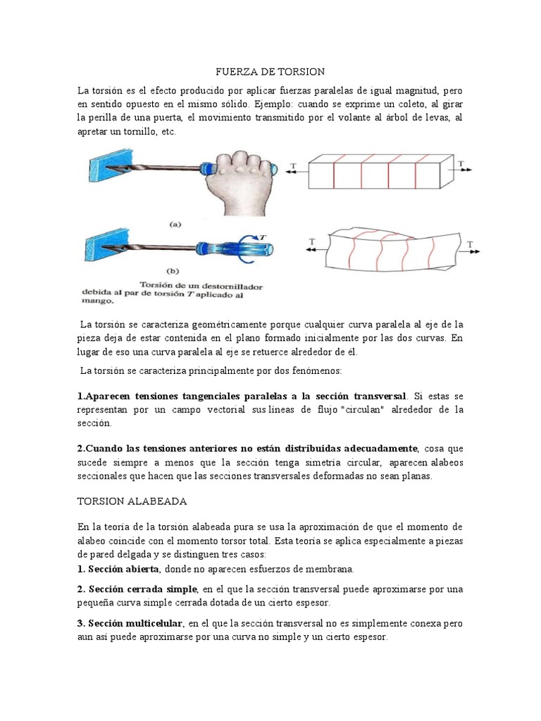 Fuerza de torsión: conceptos fundamentales, teorías y fórmulas para el ...