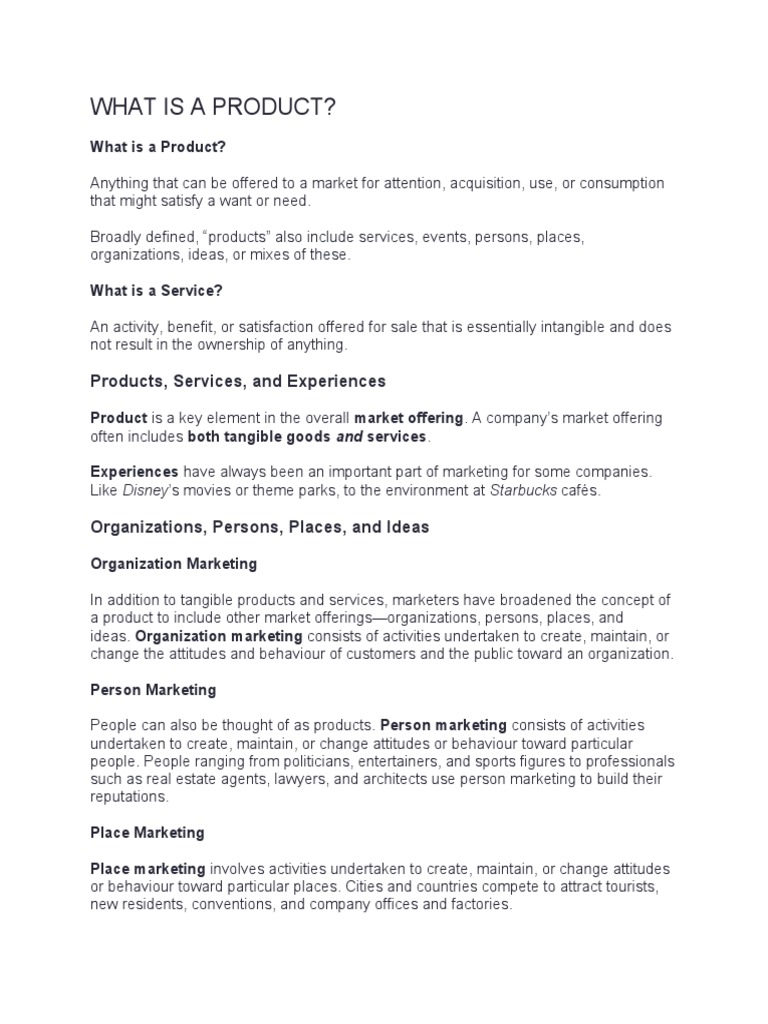 What Is A Product | PDF | Marketing | Final Good