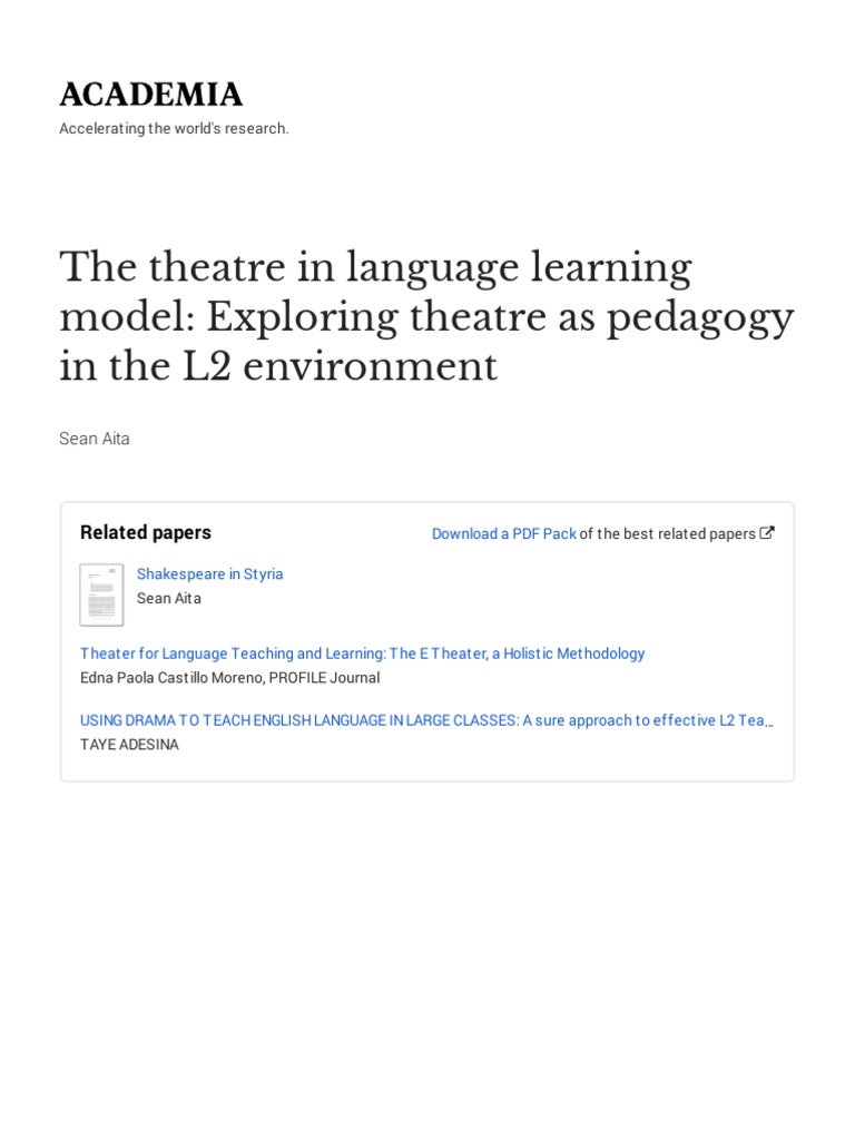 The Theatre in Language Learning | PDF | Second Language | Motivational