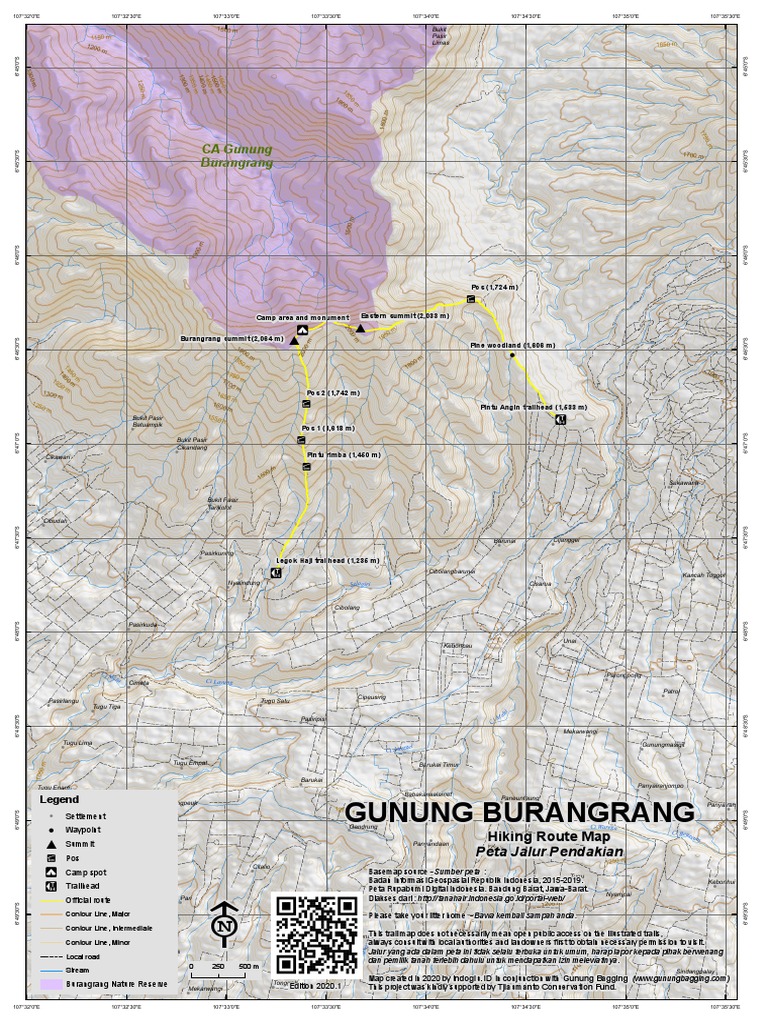 Peta Jalur Pendakian Gunung Burangrang | PDF | Earth Sciences | Cartography