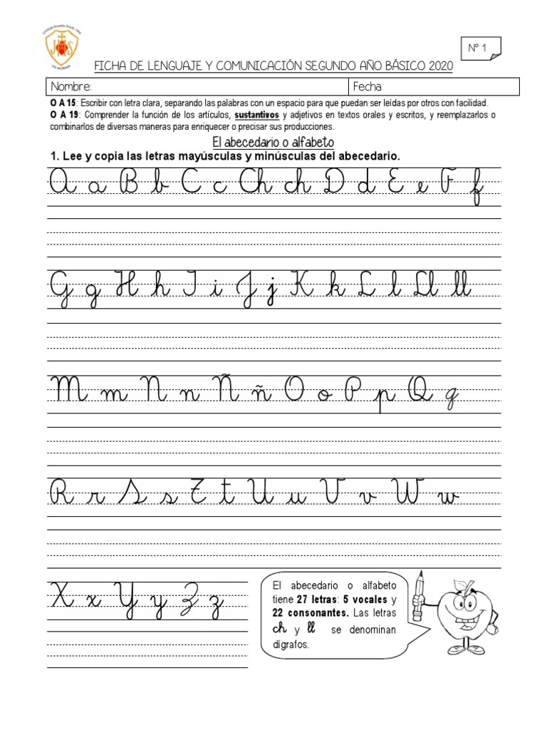 LENGUAJE 2 Basico GUÍA 4 | PDF | Alfabeto | Caso de carta