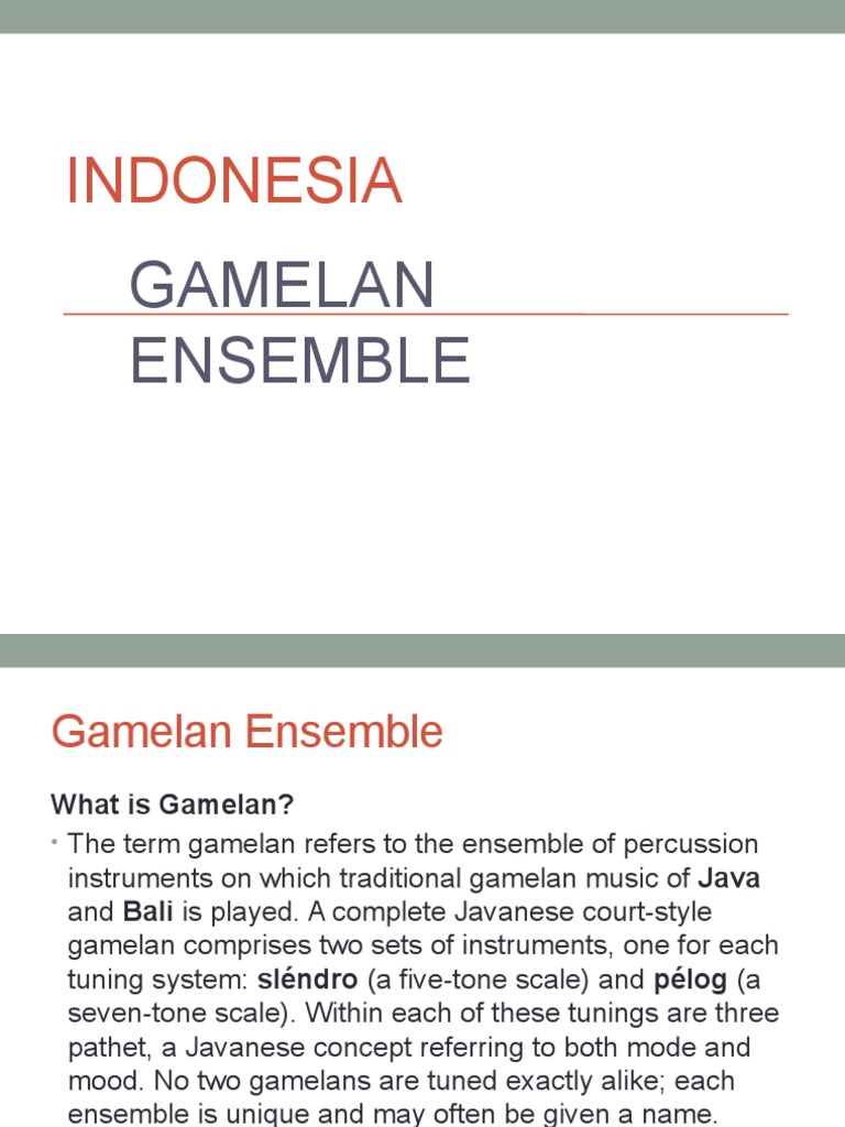 Indonesia: Gamelan Ensemble | PDF | Musical Instruments | Performing Arts