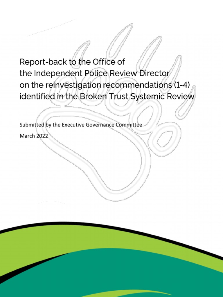 EGC To OIPRD Report Back March 2022 | PDF | Coroner | Forensic Science