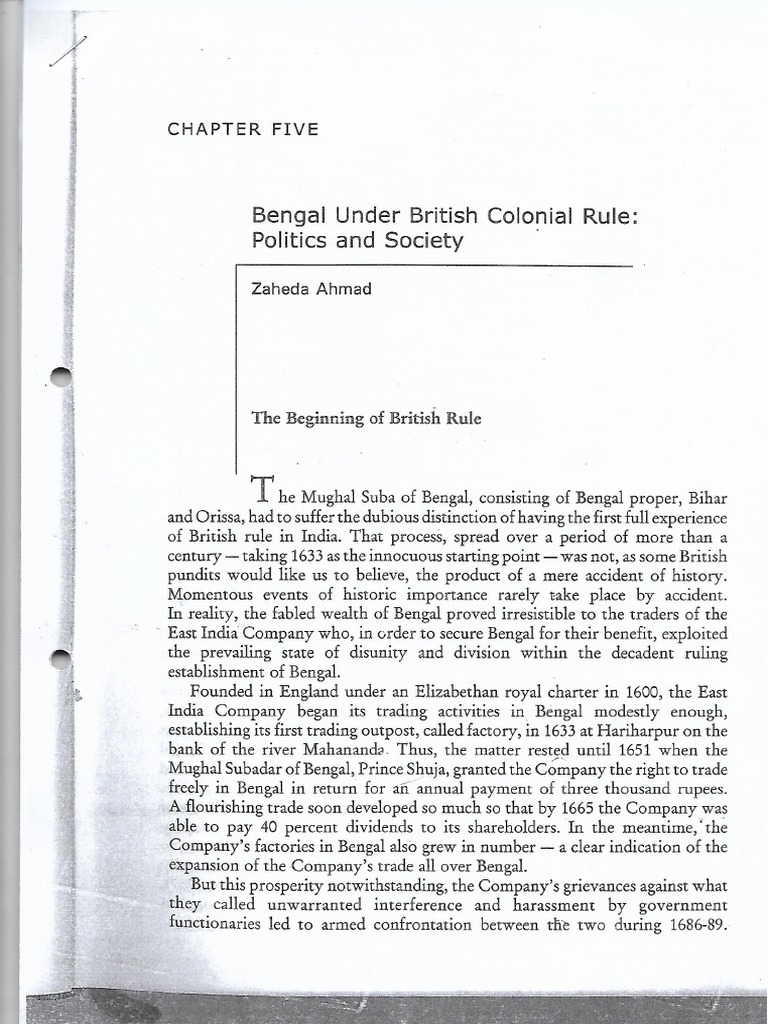 Bengal Under British Colonial Rule | PDF