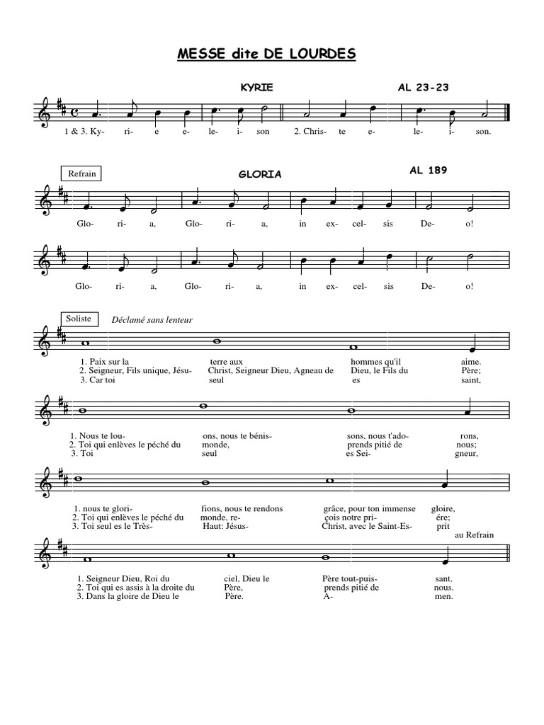 31231606messe de Lourdes PDF | PDF