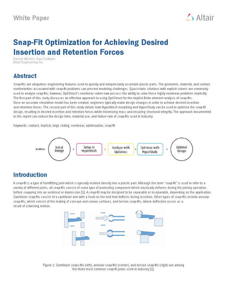 Snap-Fit OPTIMIZATION | PDF | Mathematical Optimization | Deformation ...