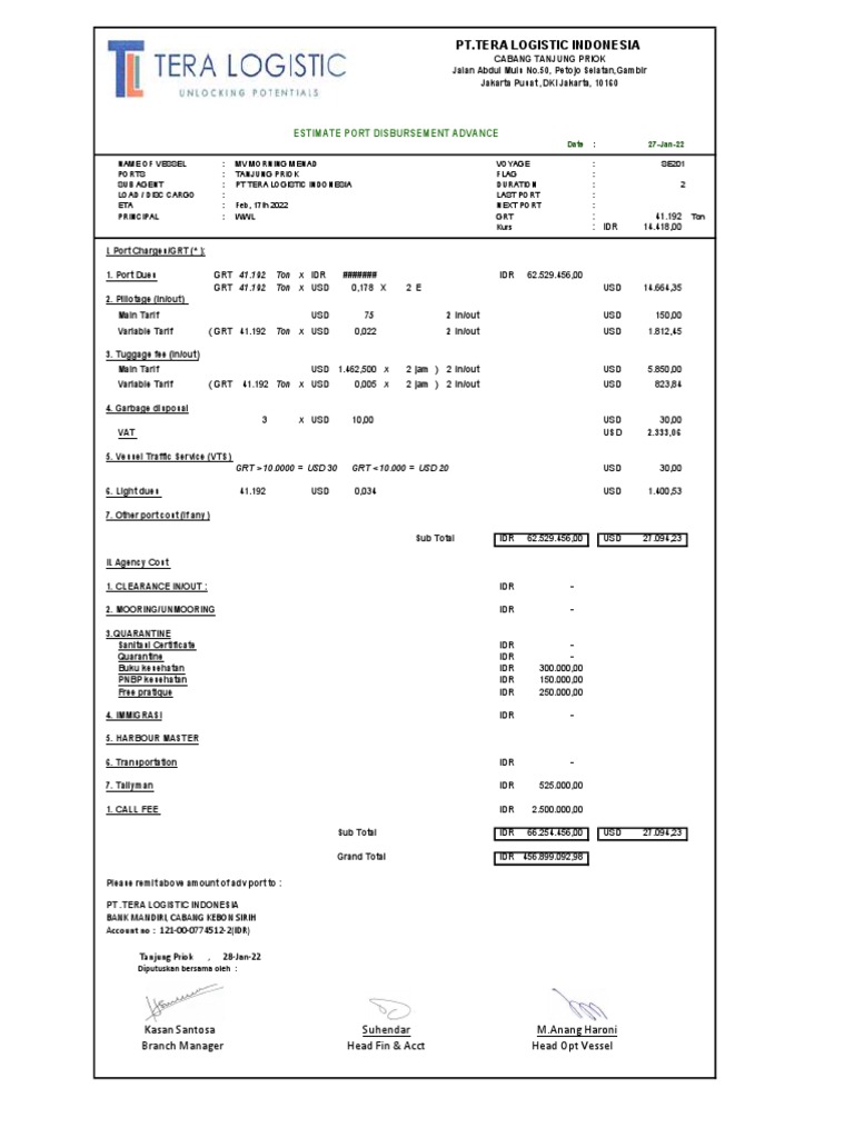 Epda MV Morning Menad Se201 | PDF | Freight Transport | Shipping