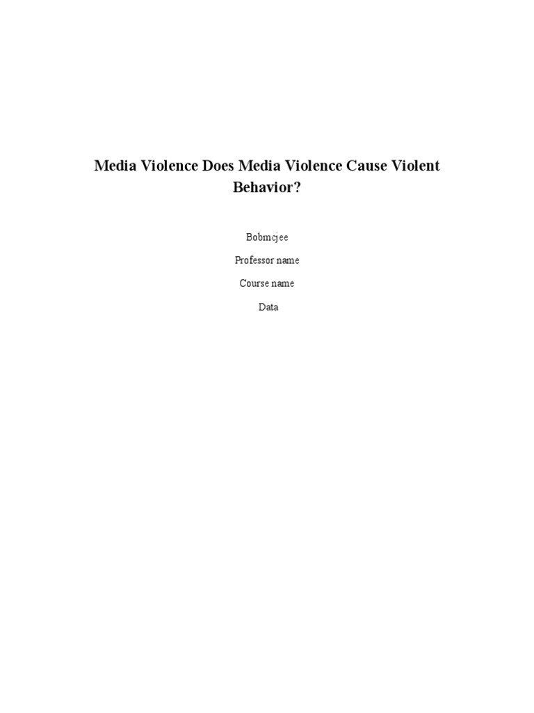 Media Violence and Aggressive Behavior | PDF | Violence | Aggression