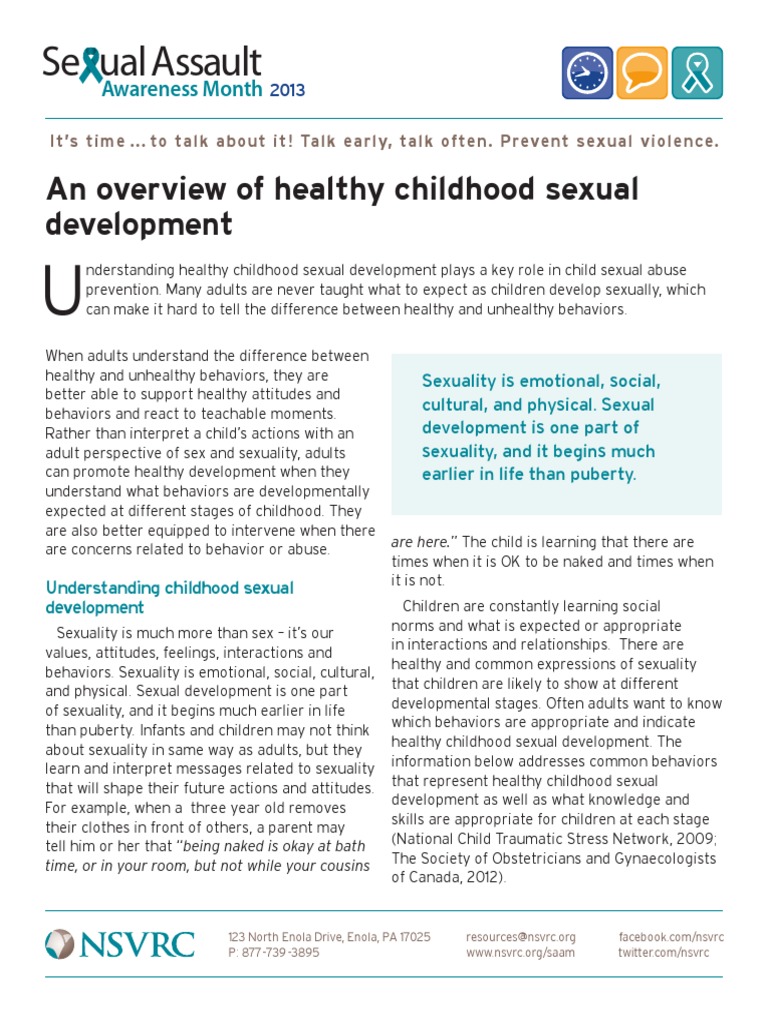 An Overview of Healthy Childhood Sexual Development | PDF | Violence ...