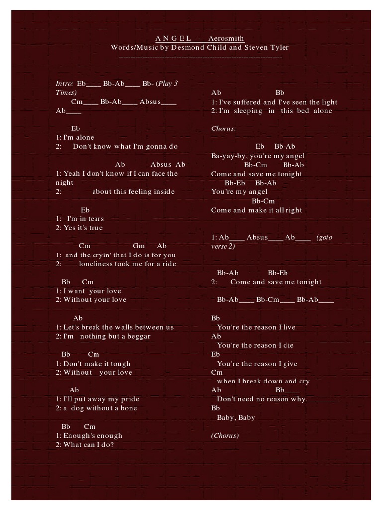 AEROSMITH SONG CRYIN' LYRICS | PDF | Song Structure | Cain And Abel