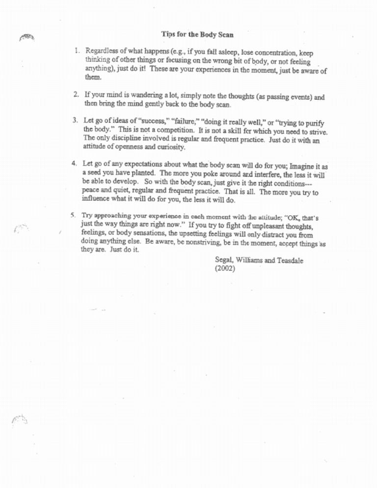 Tips For Body Scan | PDF