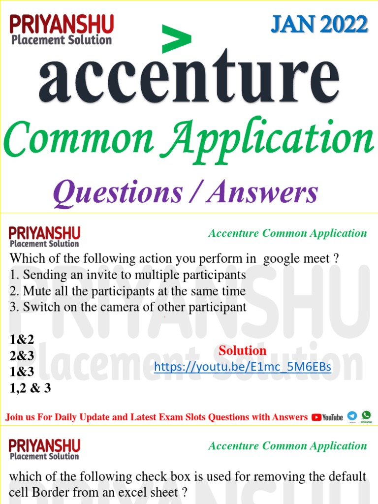 Accenture Common Application Q&A Guide | PDF | Microsoft Word | Digital Technology