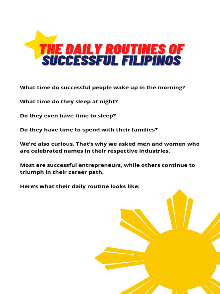 The Daily Routines of Successful Filipinos | PDF