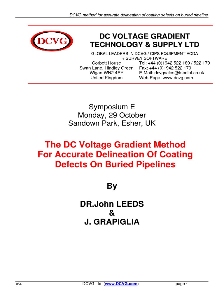 024 DCVG Technique | PDF | Corrosion | Electrical Engineering