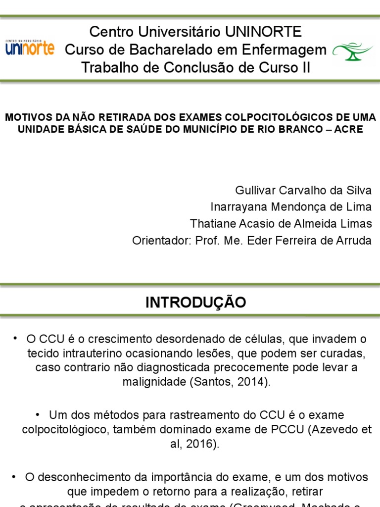 Slide Tcc Enfermagem Modelo Pdf