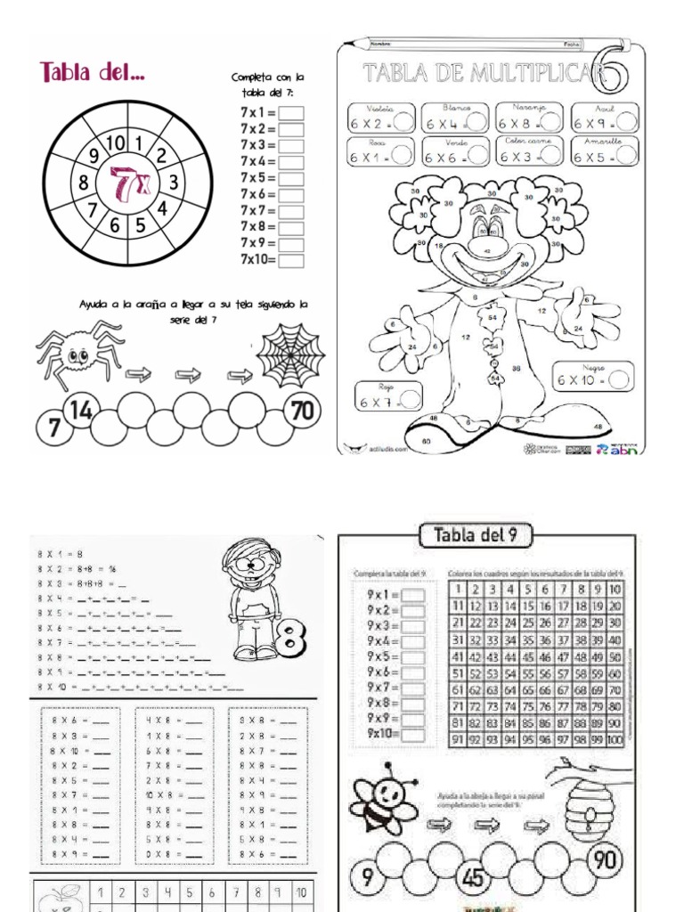 Tabla Del 6,7,8,9 | PDF