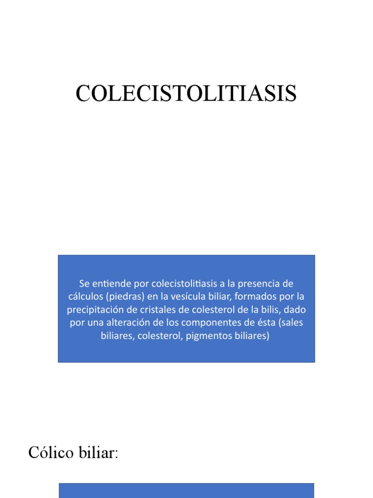 Colecistolitiasis: Diagnóstico y Tratamiento | PDF | Especialidades ...