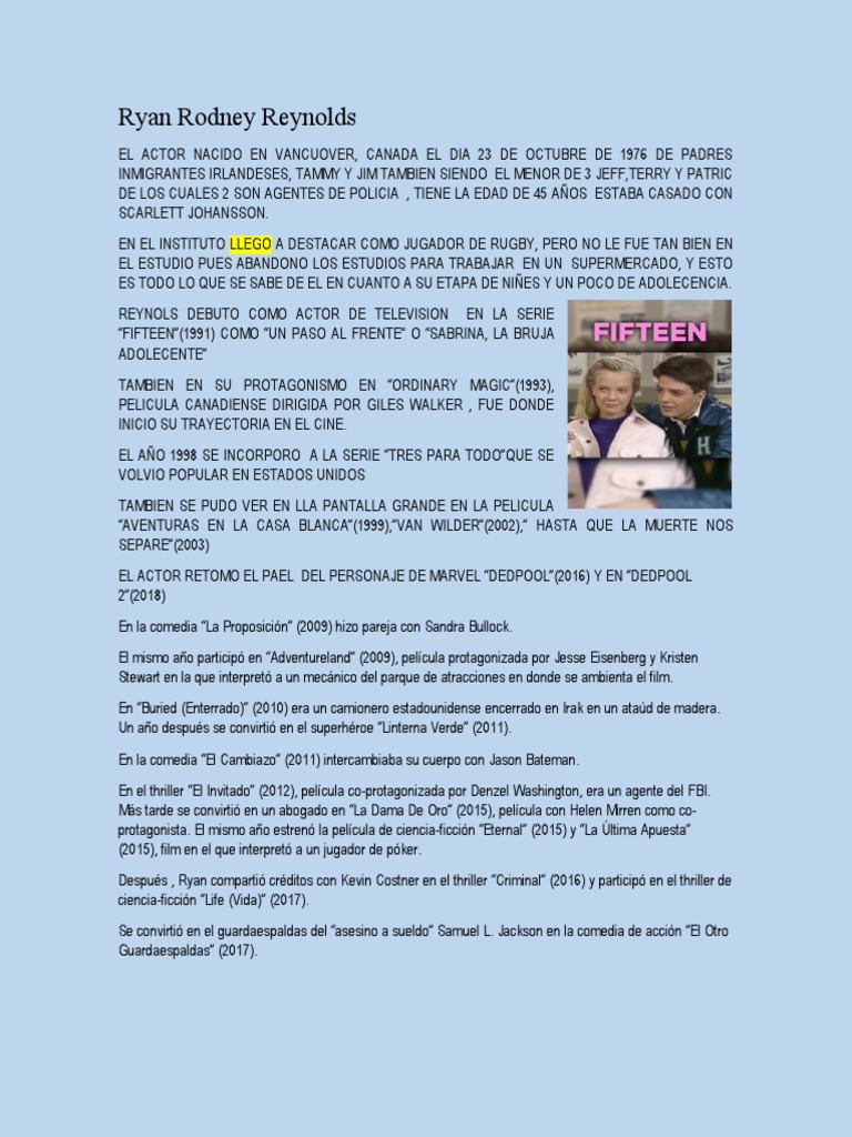 Biografia Ryan | PDF