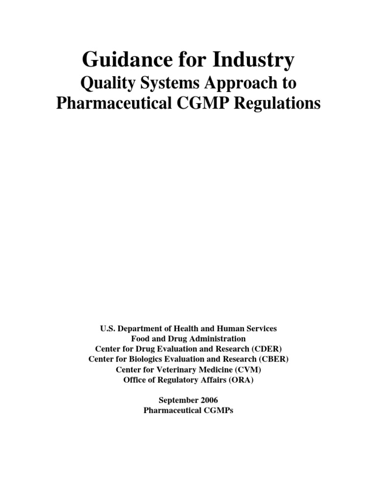 FDA - Quality Systems Approach | PDF | Quality Management System | Food ...