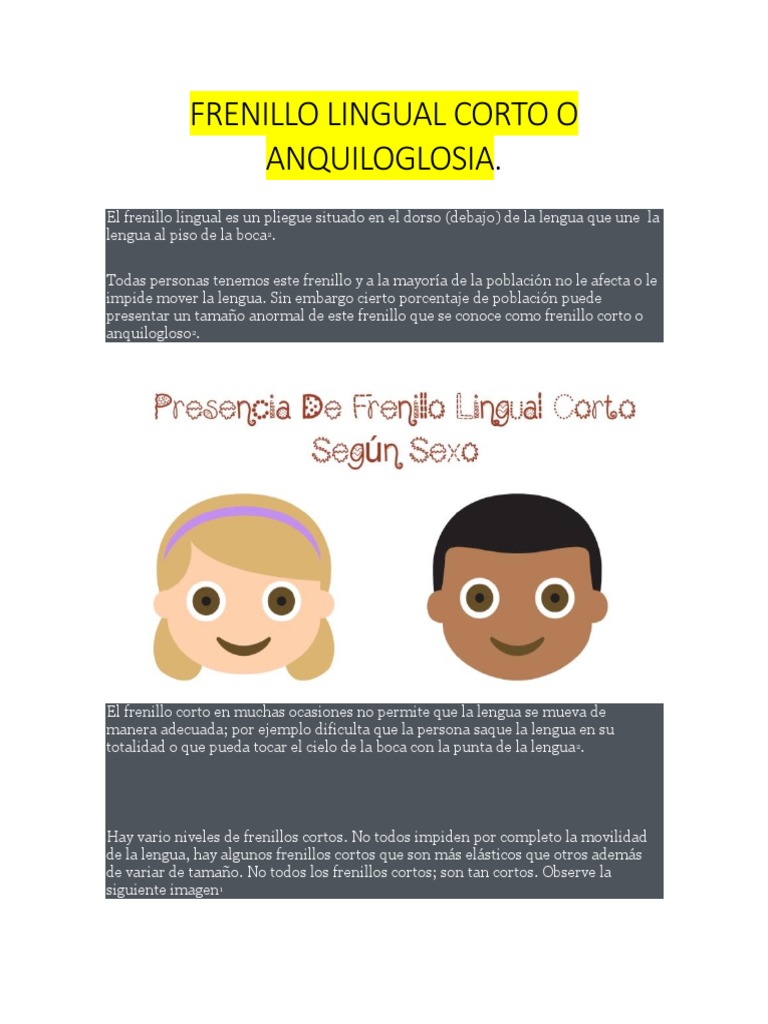 Frenillo Lingual Corto o Anquiloglosia | PDF | Lengua