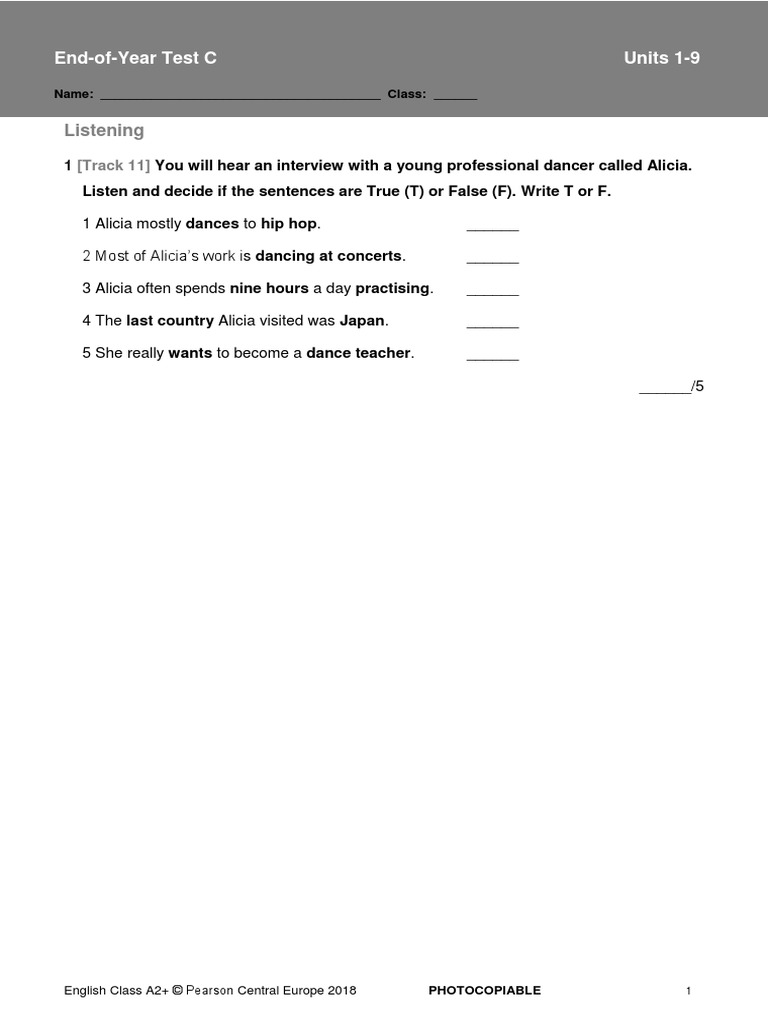 ECA2+ - Tests - End-of-Year Test C - 2018 | PDF | Language Arts ...