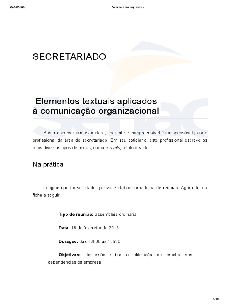 Elementos Textuais - Semana de 13 A 17 | PDF