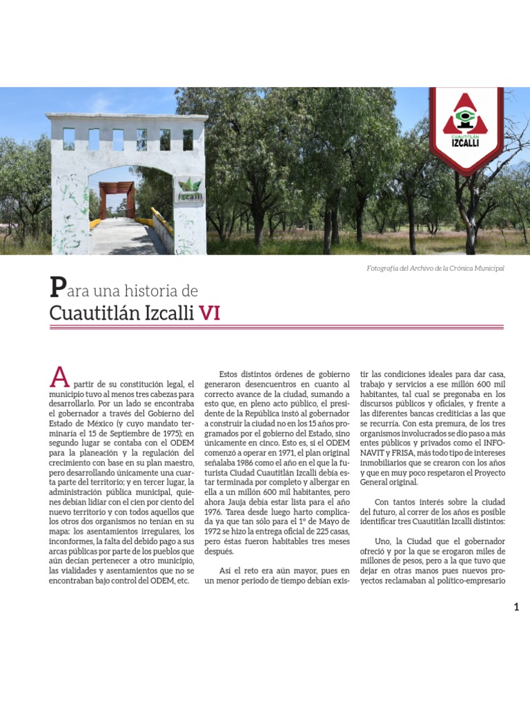 Historia de Cuautitlán Izcalli | PDF | Política | Viajes y turismo