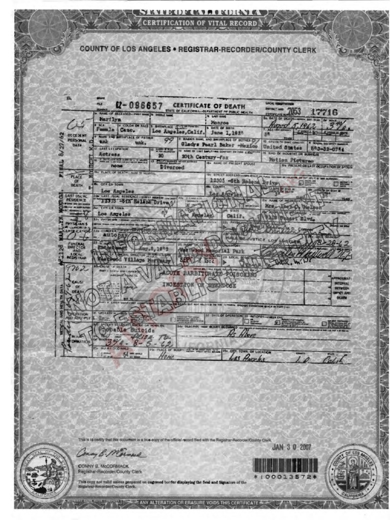 Marilyn Monroe Autopsy Report Details | PDF