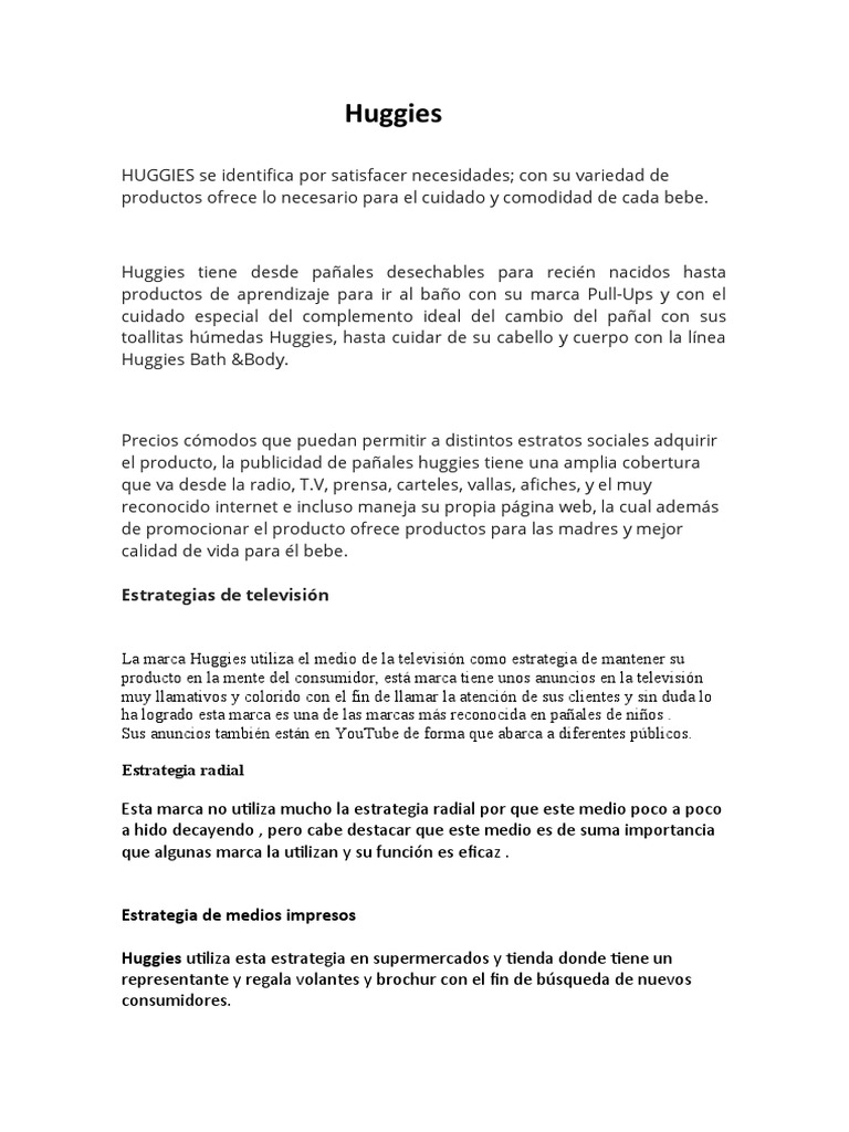 Anuncios y Muestras de Pañales Huggies | PDF | Marca | Los consumidores