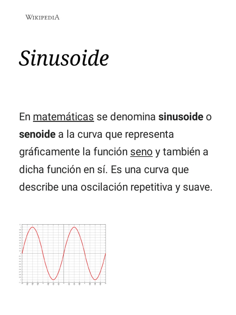 Sinusoide - Wikipedia, La Enciclopedia Libre | PDF | Onda sinusoidal ...