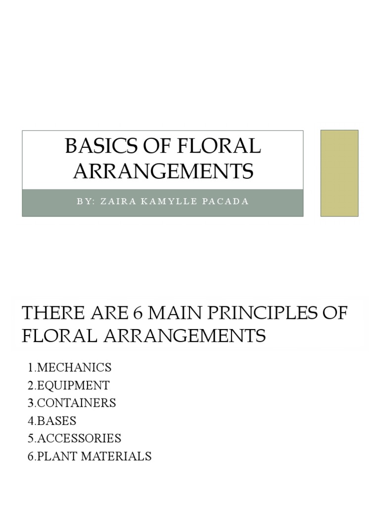 Basics of Floral Arrangements | PDF