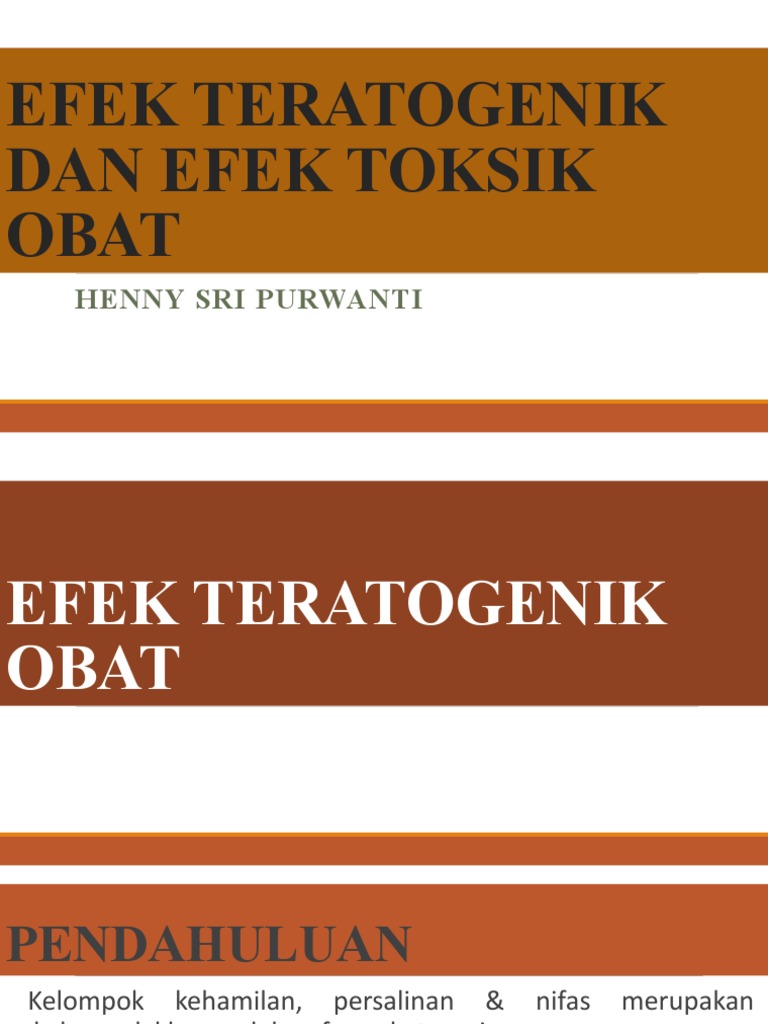 Efek Teratogenik Dan Efek Toksik Obat | PDF