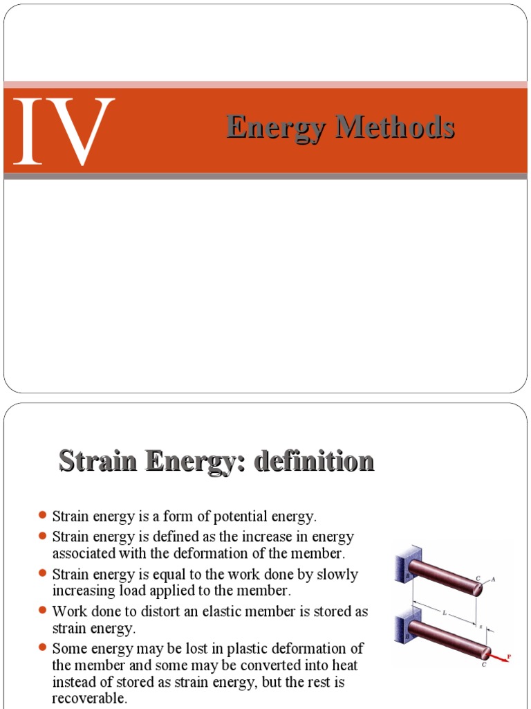 Strain Energy Method | PDF | Deformation (Engineering) | Young's Modulus