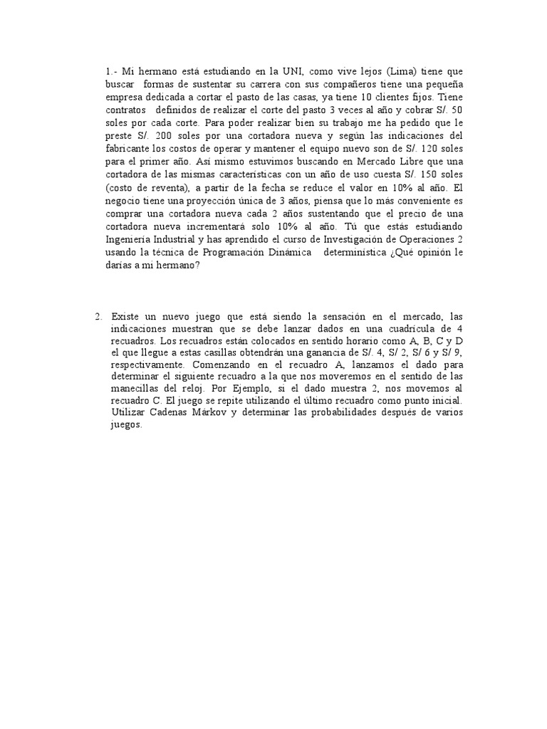 Ejercicios INVOPE 2 | PDF