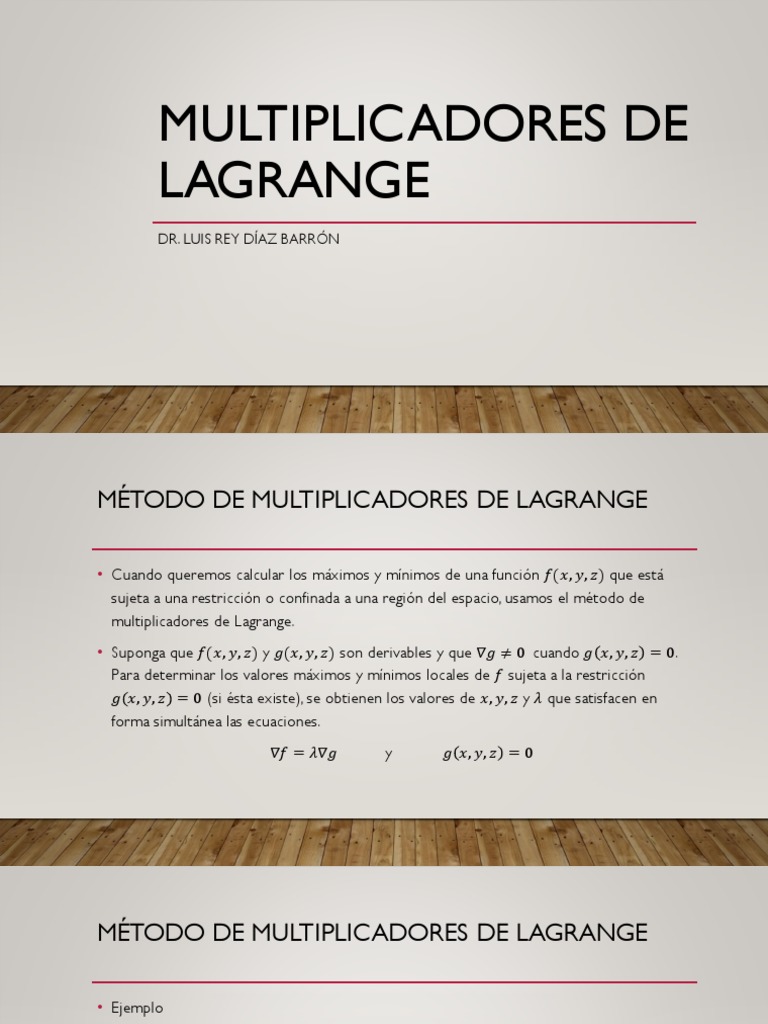 Multiplicadores de Lagrange | PDF | Álgebra | Análisis