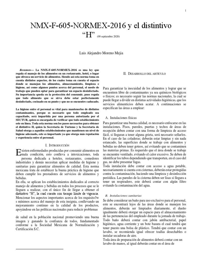 NMX F 605 Normex 2016 | PDF | Alimentos | Agua