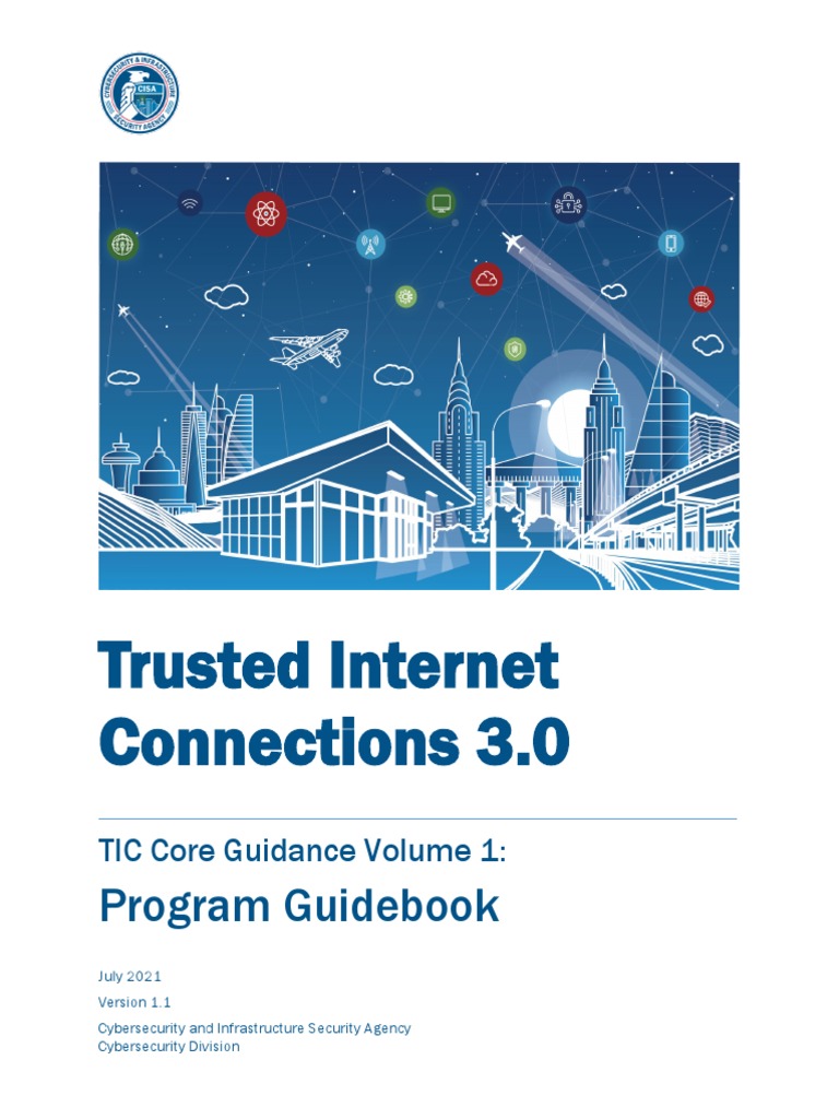 CISA TIC 3.0 Program Guidebook v1.1 | PDF | Cloud Computing | Security