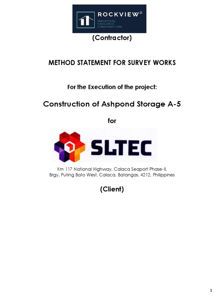 Method Statement For Survey Works | PDF | Personal Protective Equipment ...