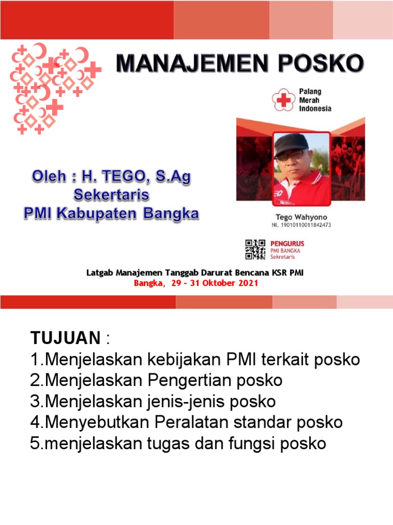 Arti dan Manajemen Posko Bencana PMI | PDF
